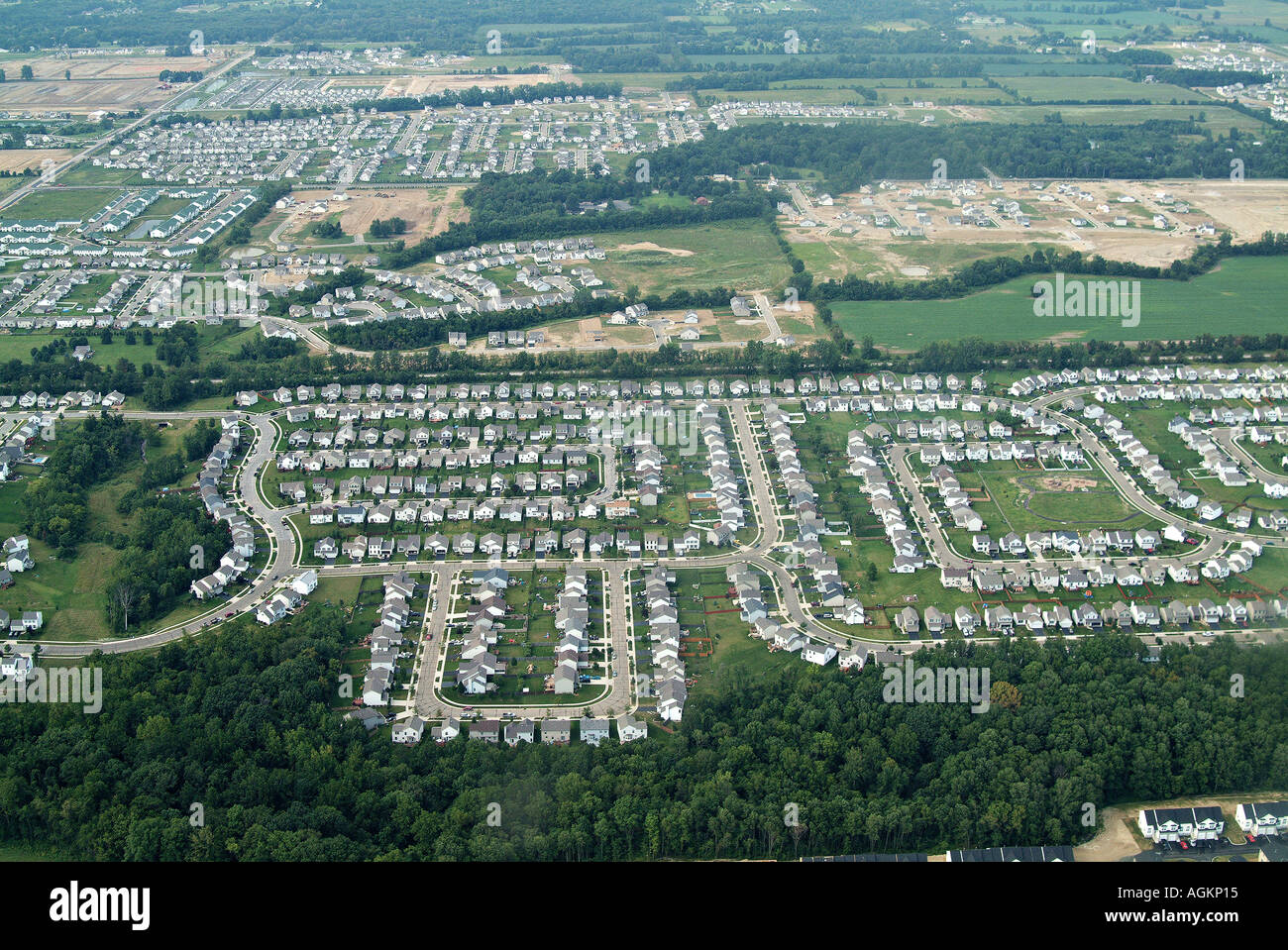 AERIAL VIEW OF A TOWN OHIO USA Stock Photo - Alamy