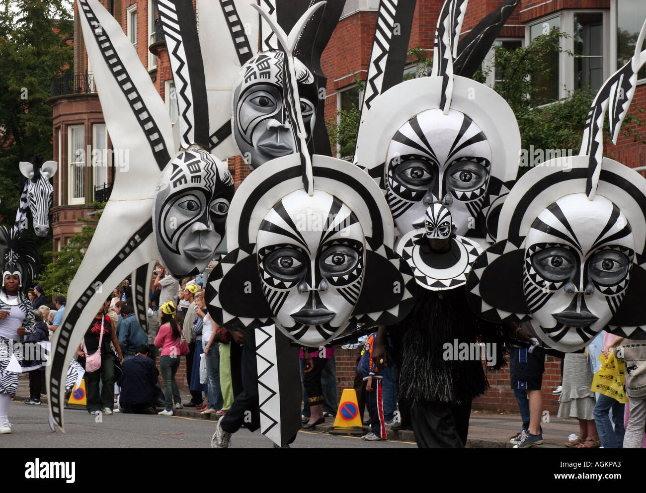 Caribbean Carnival big mask leicester england Stock Photo - Alamy