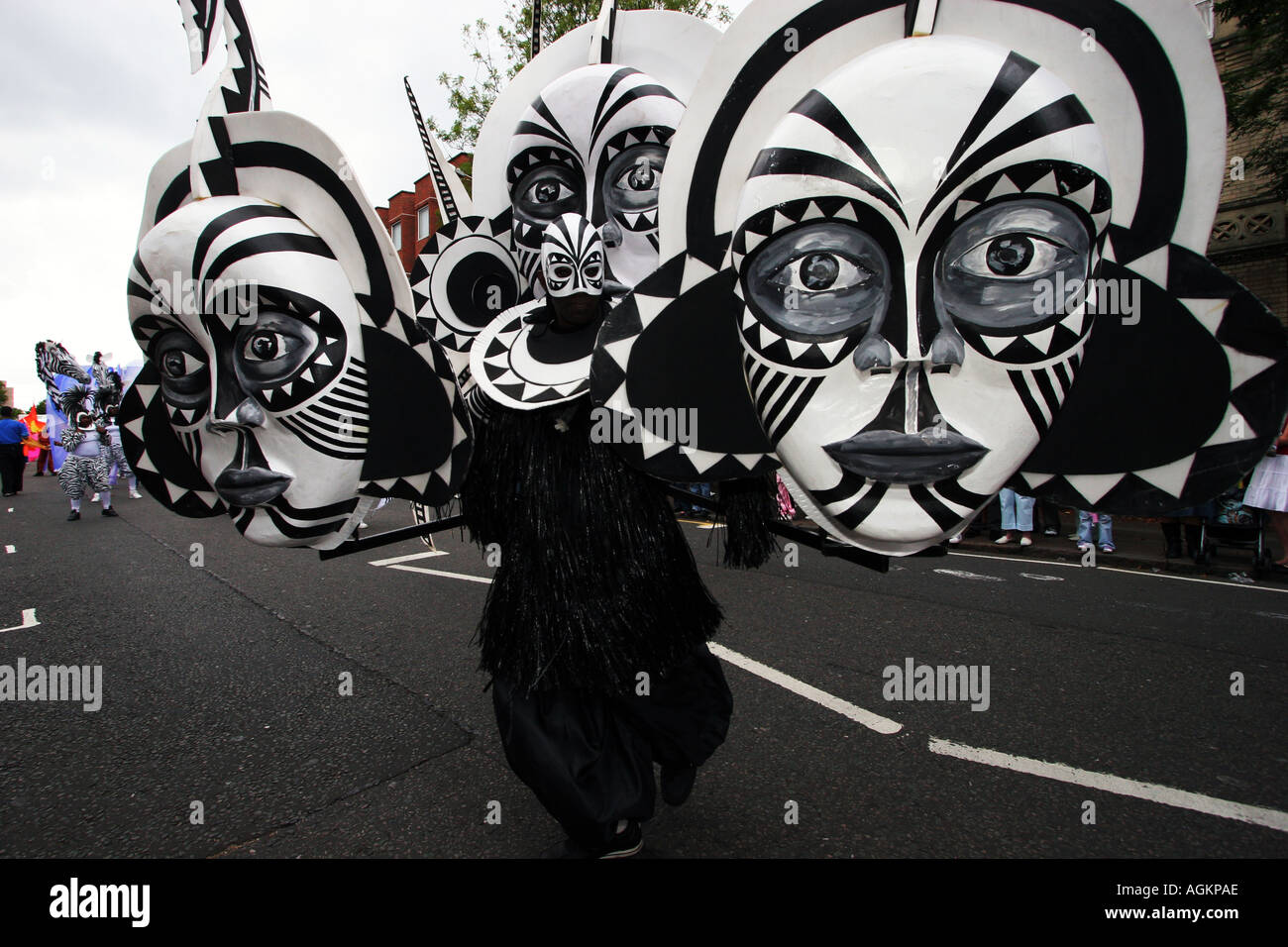 Caribbean Carnival big mask leicester england Stock Photo - Alamy