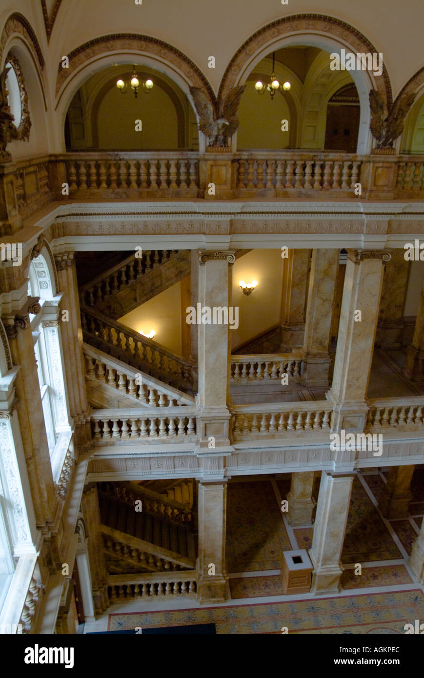 Inside view of magnificent architecture in Milwaukee public library of ...