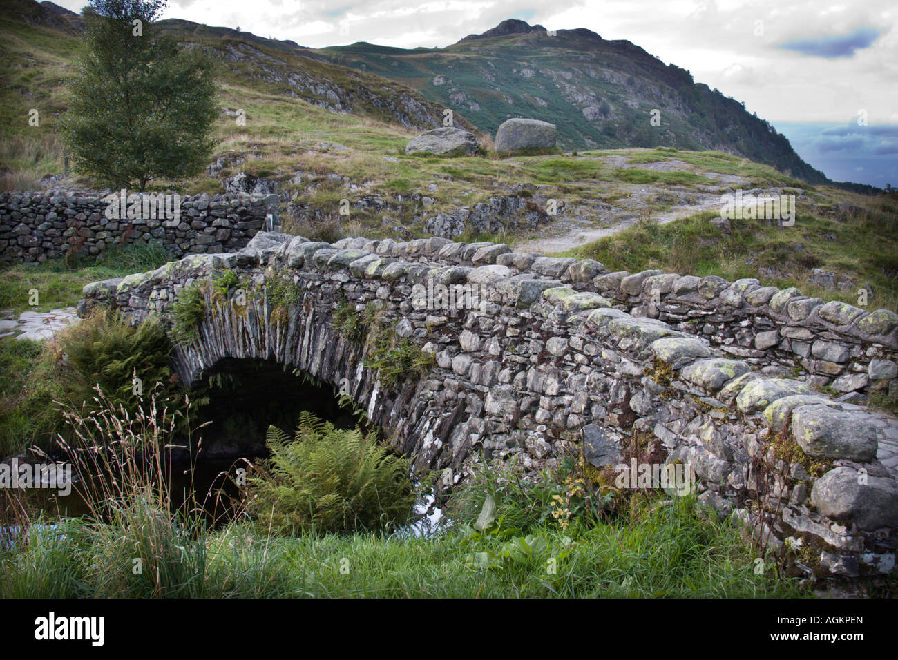 Bridge over the watendlath beck english lake district hi-res stock ...