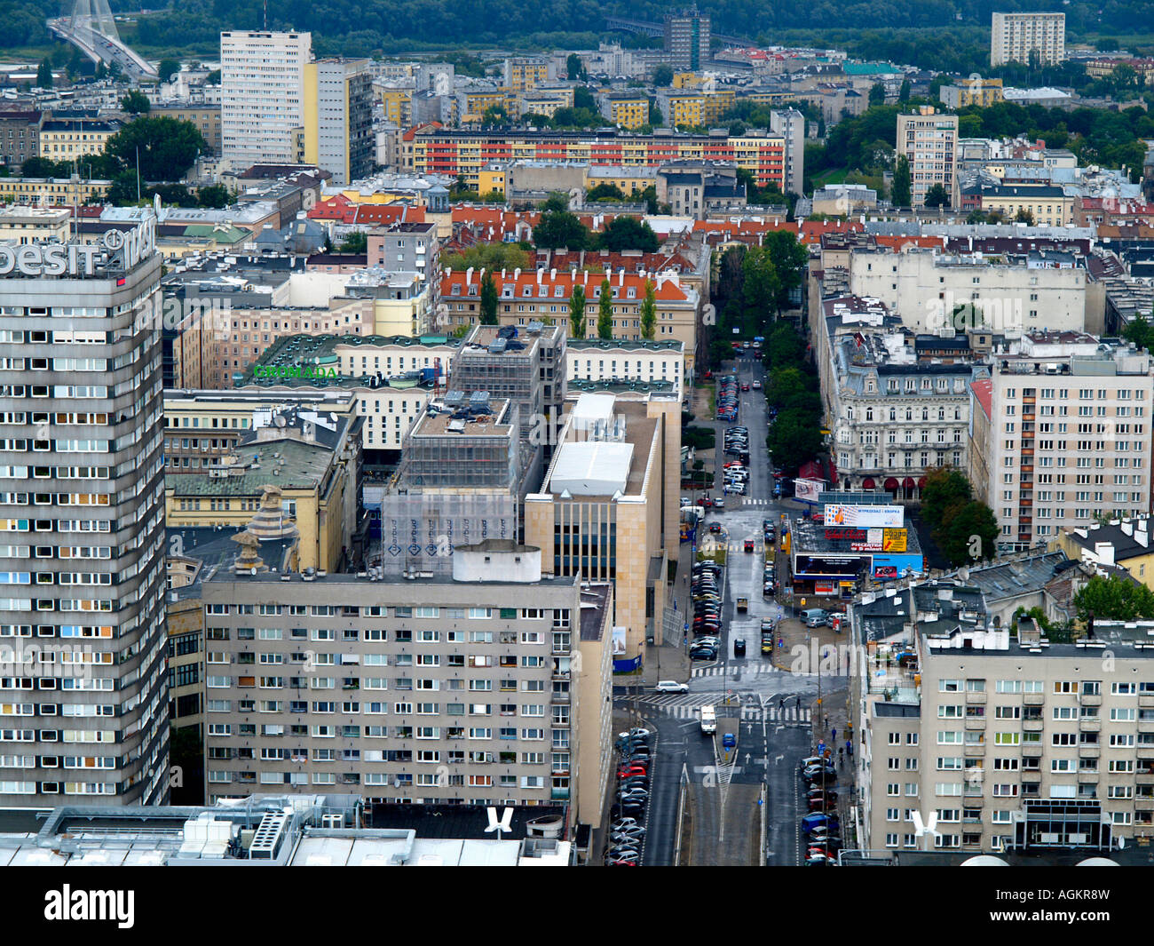 Overhead view of the Warsaw, Poland cityscape Stock Photo - Alamy