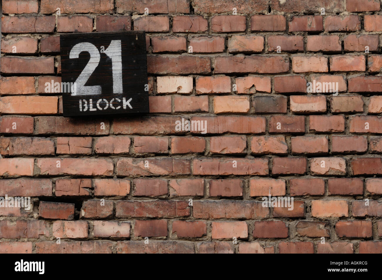 Cell block 21 at Auschwitz Birkenau concentration camp at Oswiecim in ...