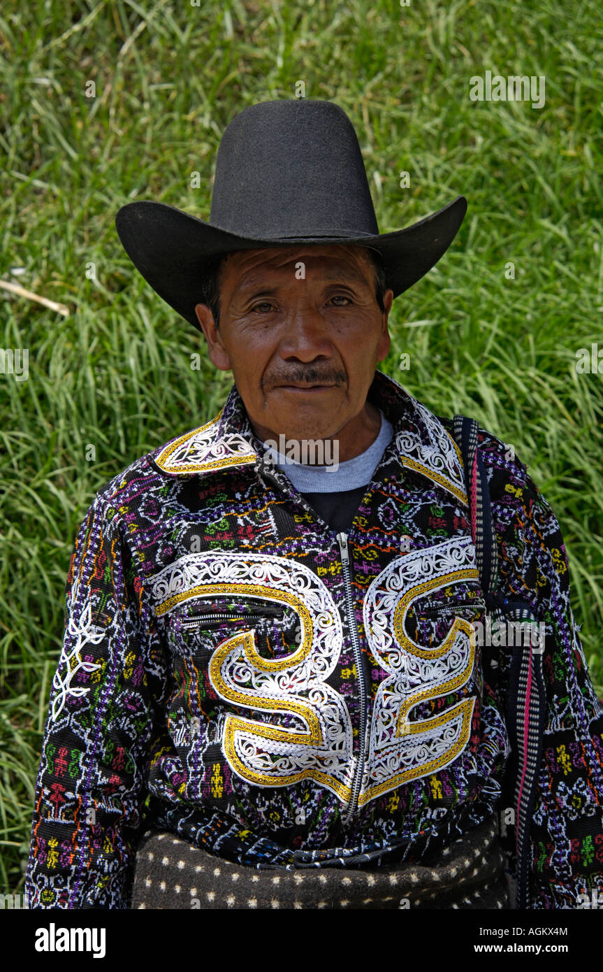 Guatemala, Man wearing traditional clothes Stock Photo - Alamy
