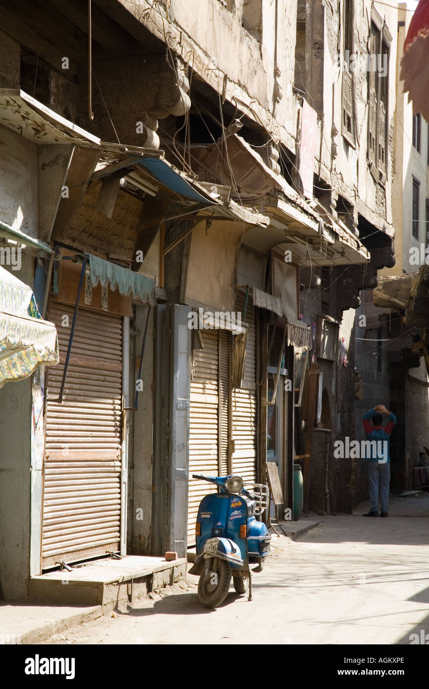 Empty Street and Scooter in Cairo Egypt Stock Photo - Alamy