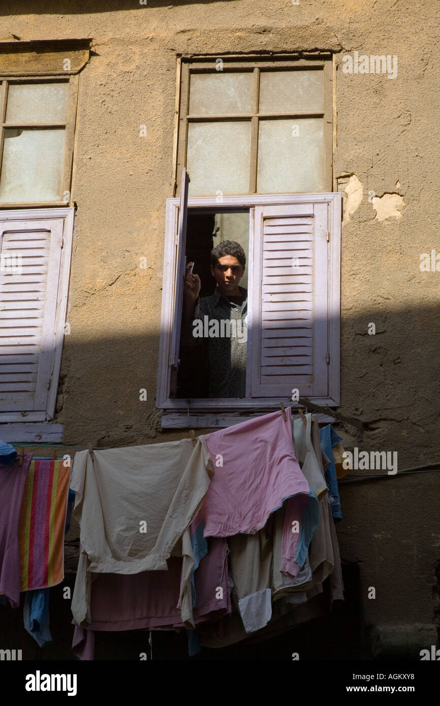 Washing Line in Cairo Egypt Stock Photo - Alamy