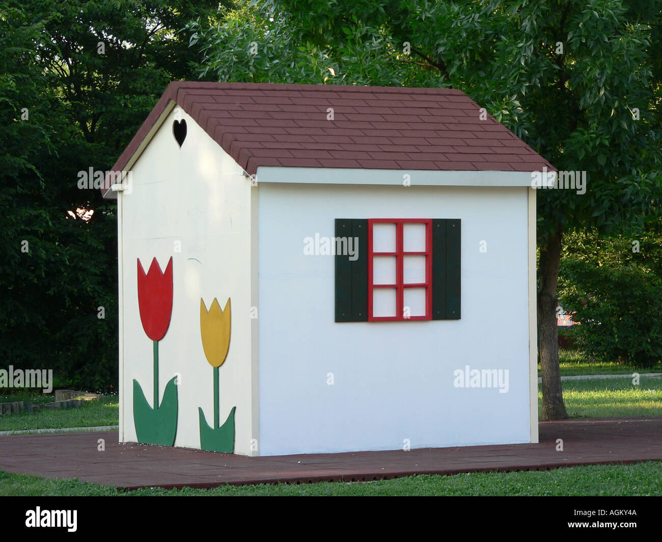 Concept white small house for children play Stock Photo - Alamy