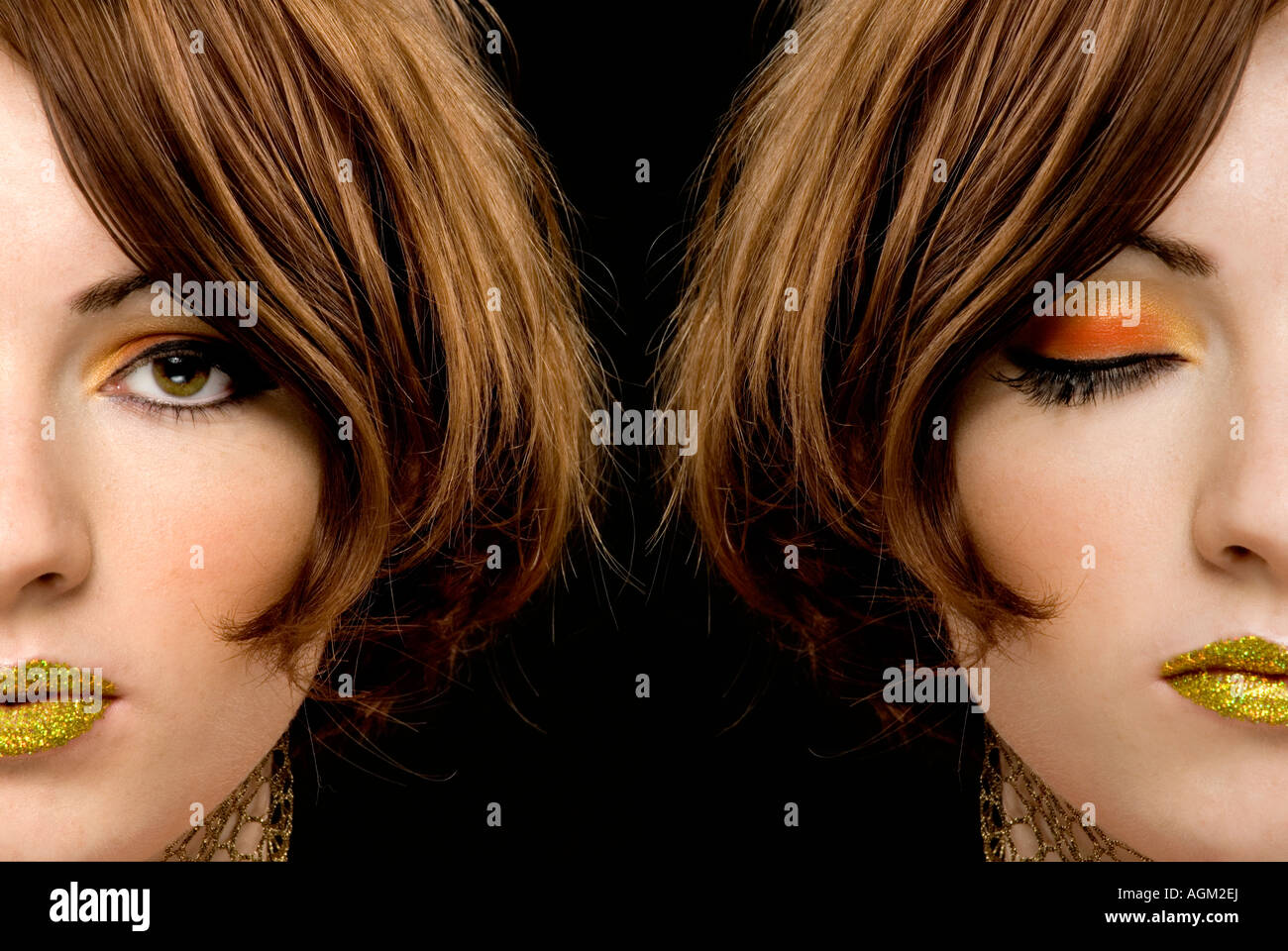 womans face made up Stock Photo - Alamy