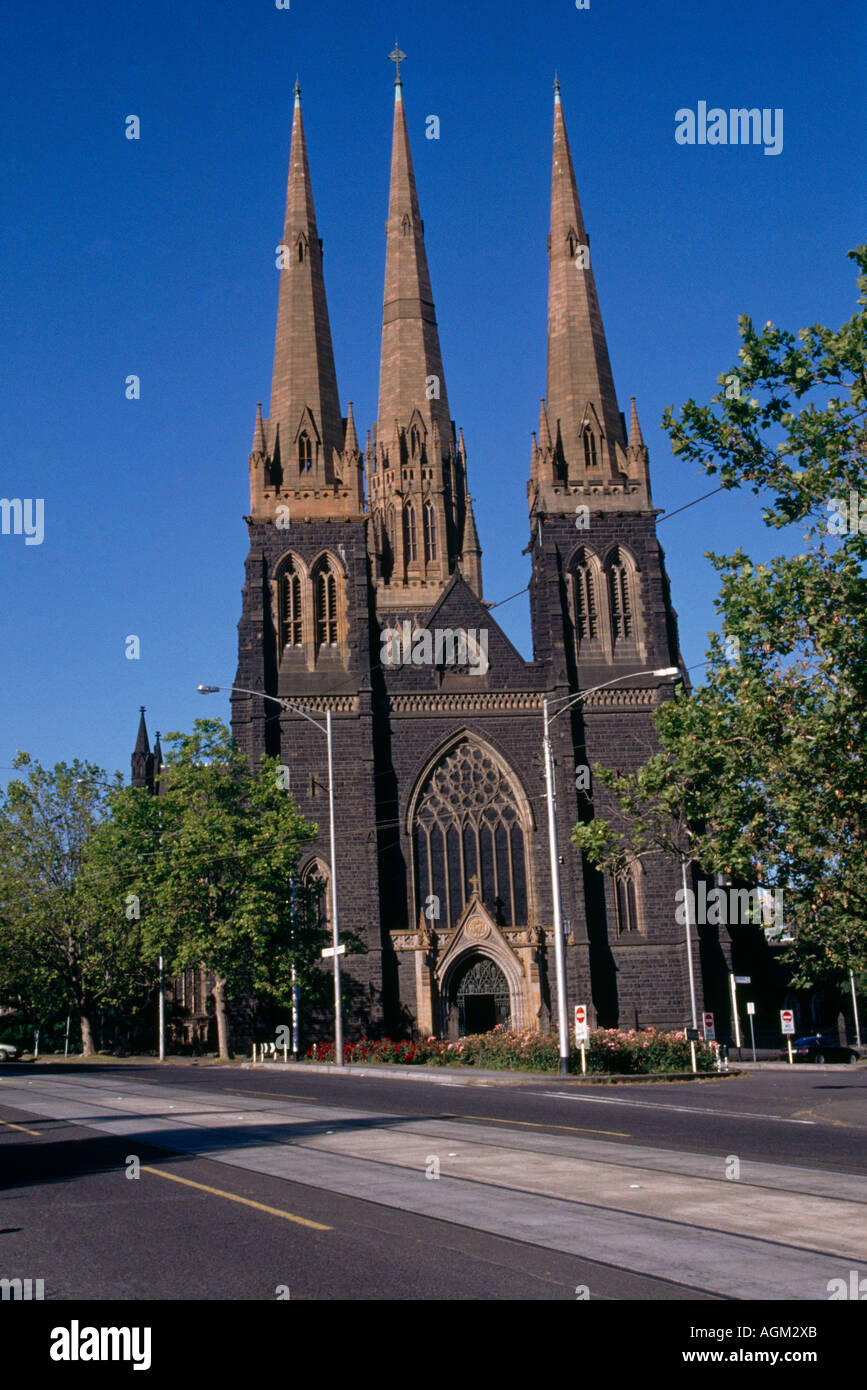 Melbourne Australia St Patricks Cathedral With 3 Spires Stock Photo - Alamy