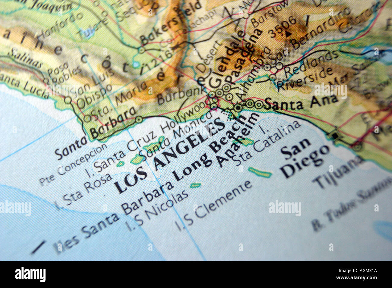 Close up map of los angeles Stock Photo - Alamy