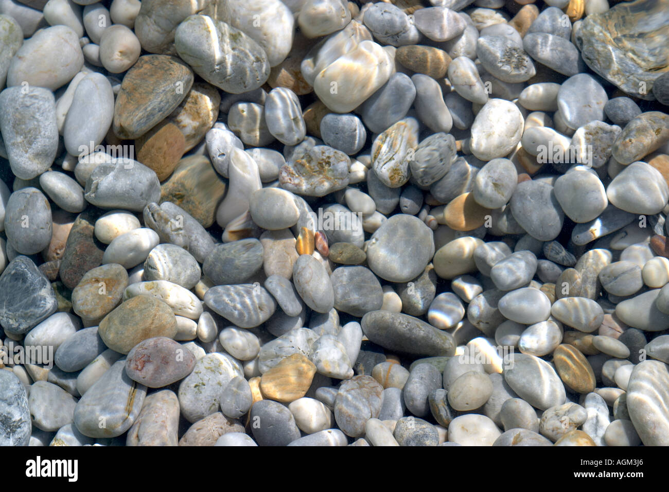 Pebbles seen through clear water Stock Photo - Alamy