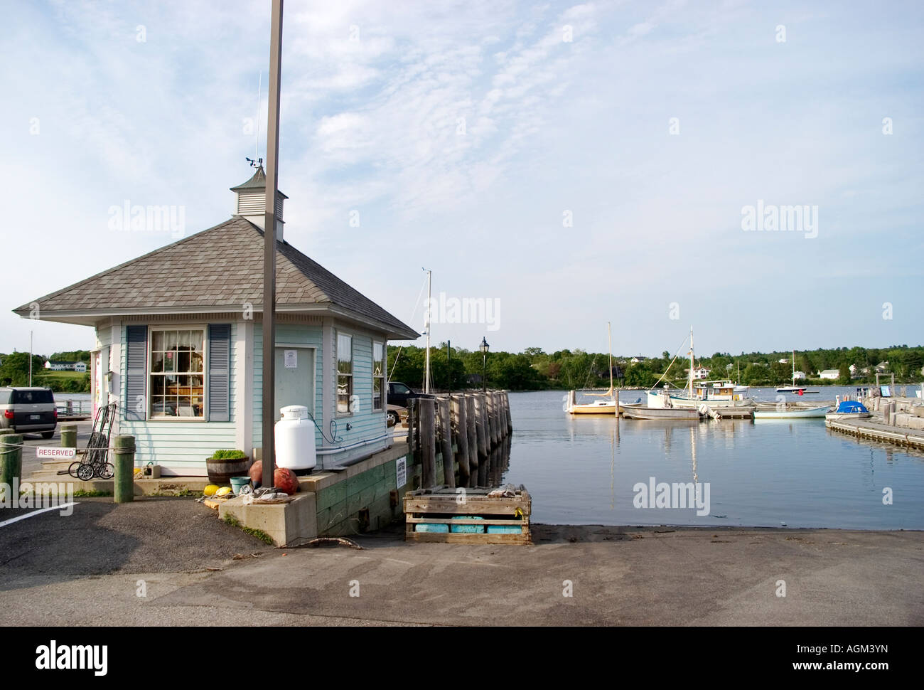 Belfast harbor master, Maine, USA Stock Photo - Alamy