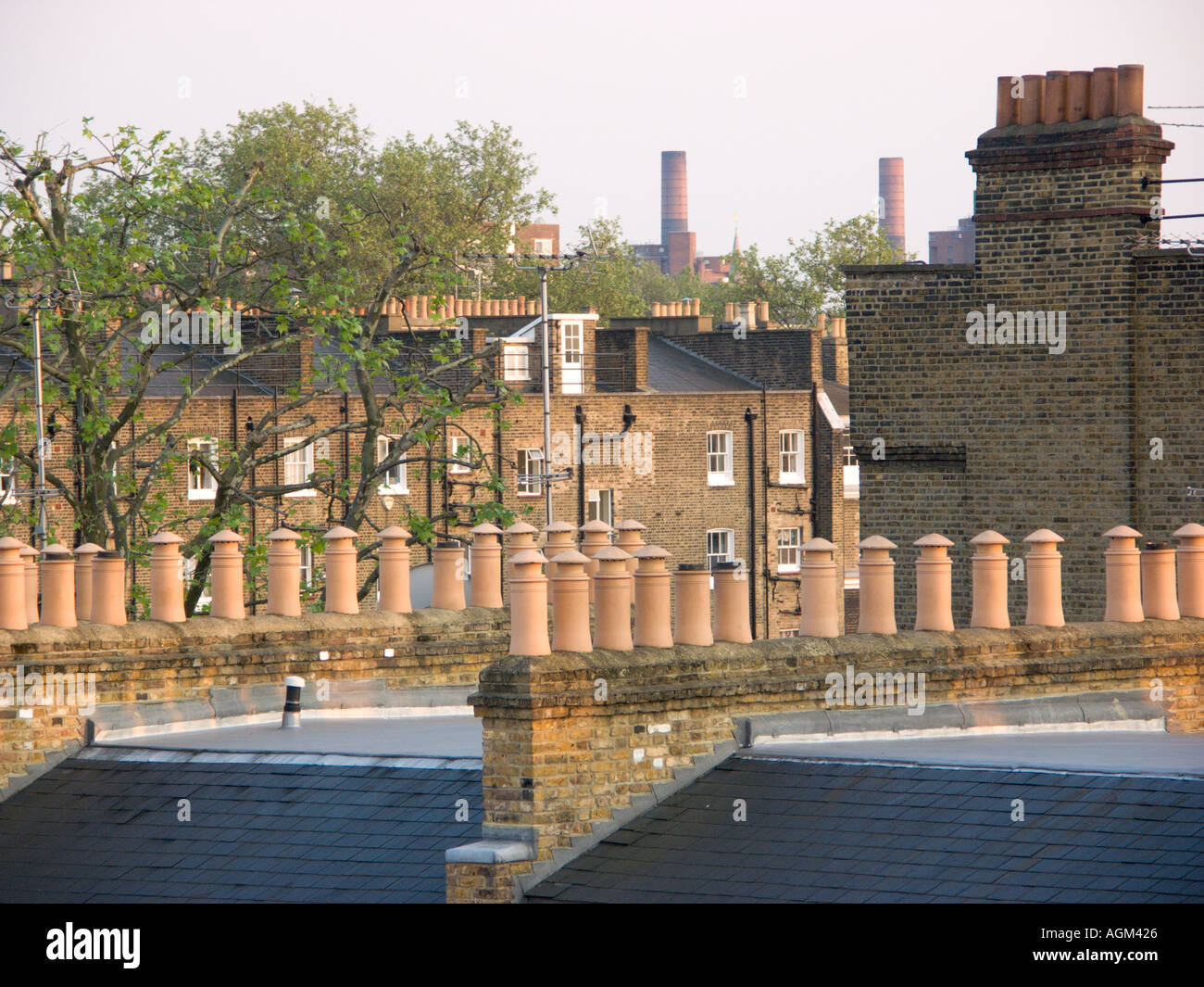South Kensington Chimneys London England by Steven Dusk Stock Photo - Alamy