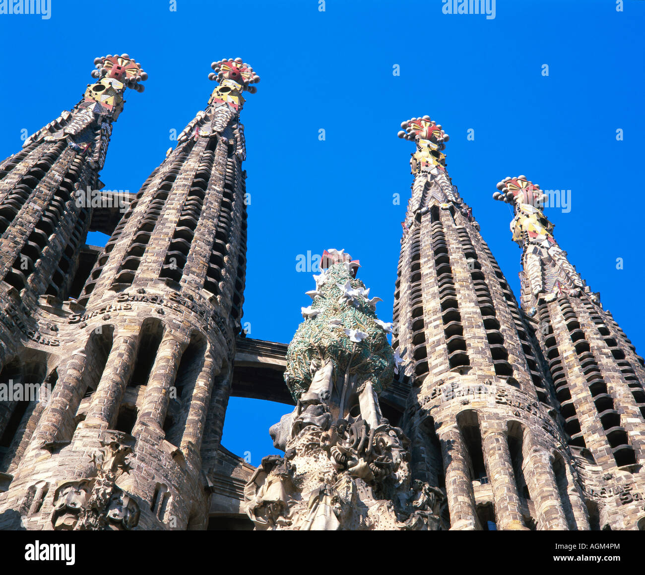 Gaudi church architecture La Sagrada Familia Barcelona Catalunya ...