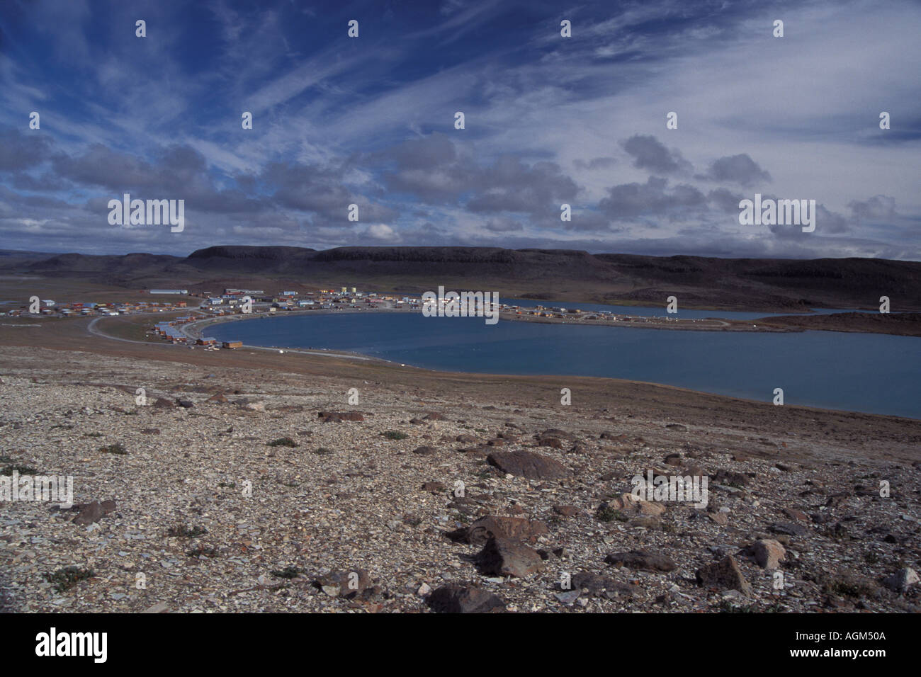 Inuit village holman on Victoria Island Arctic Canada NWT Stock Photo ...