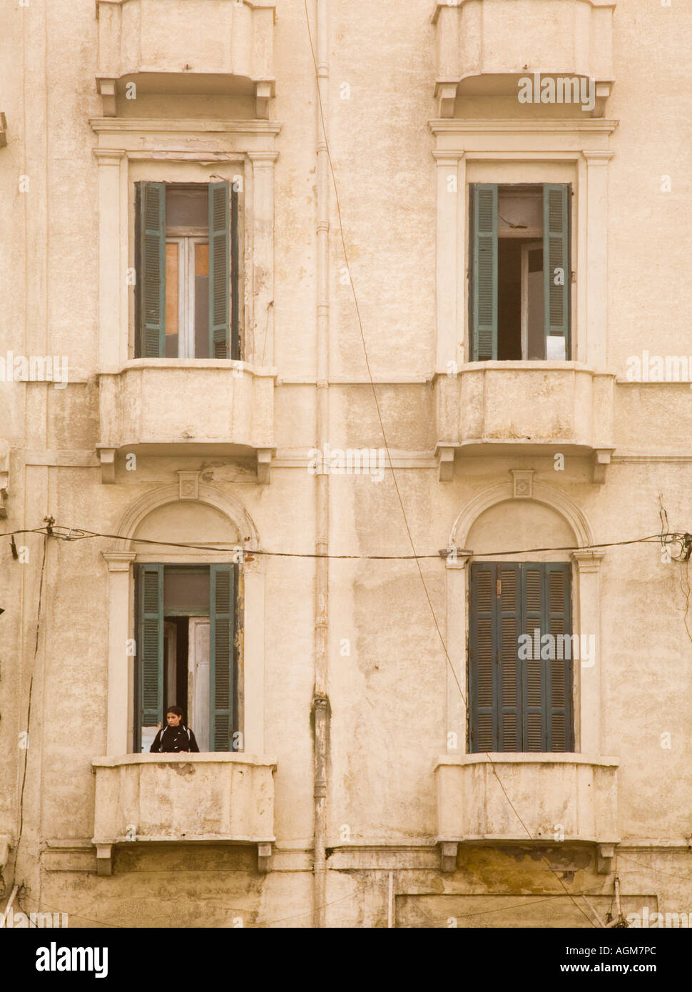 Architecture Windows in Alexandria Egypt Stock Photo - Alamy