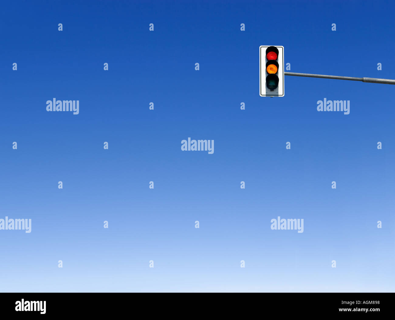 traffic light in blue sky Stock Photo - Alamy