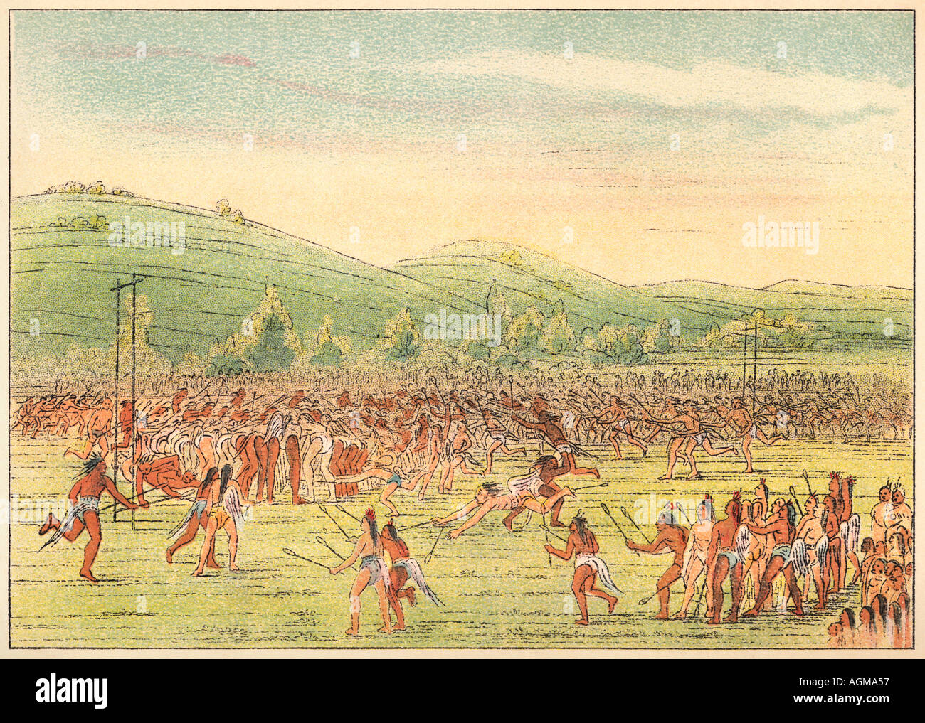 Choctaw Ball Game, Native Americans, USA, circa 1835 Stock Photo - Alamy