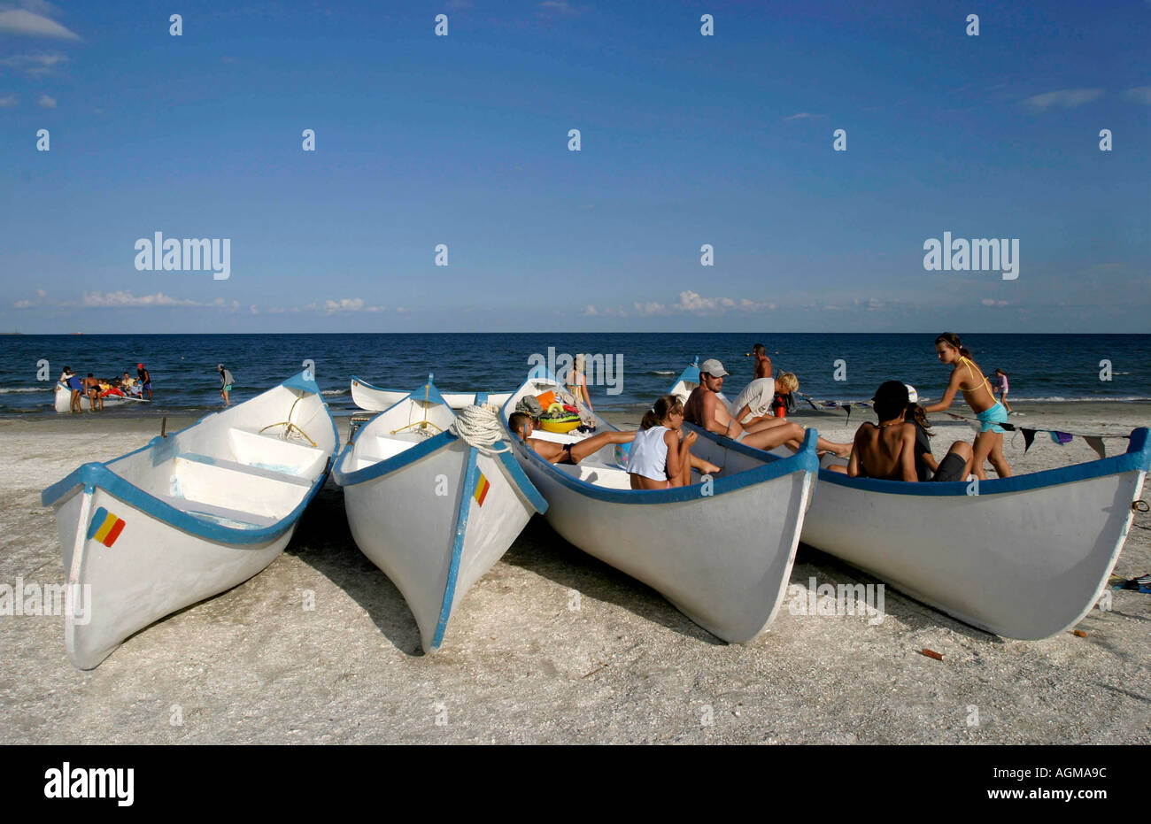 Canoe lessons Navodai beach Black sea Romania Stock Photo - Alamy