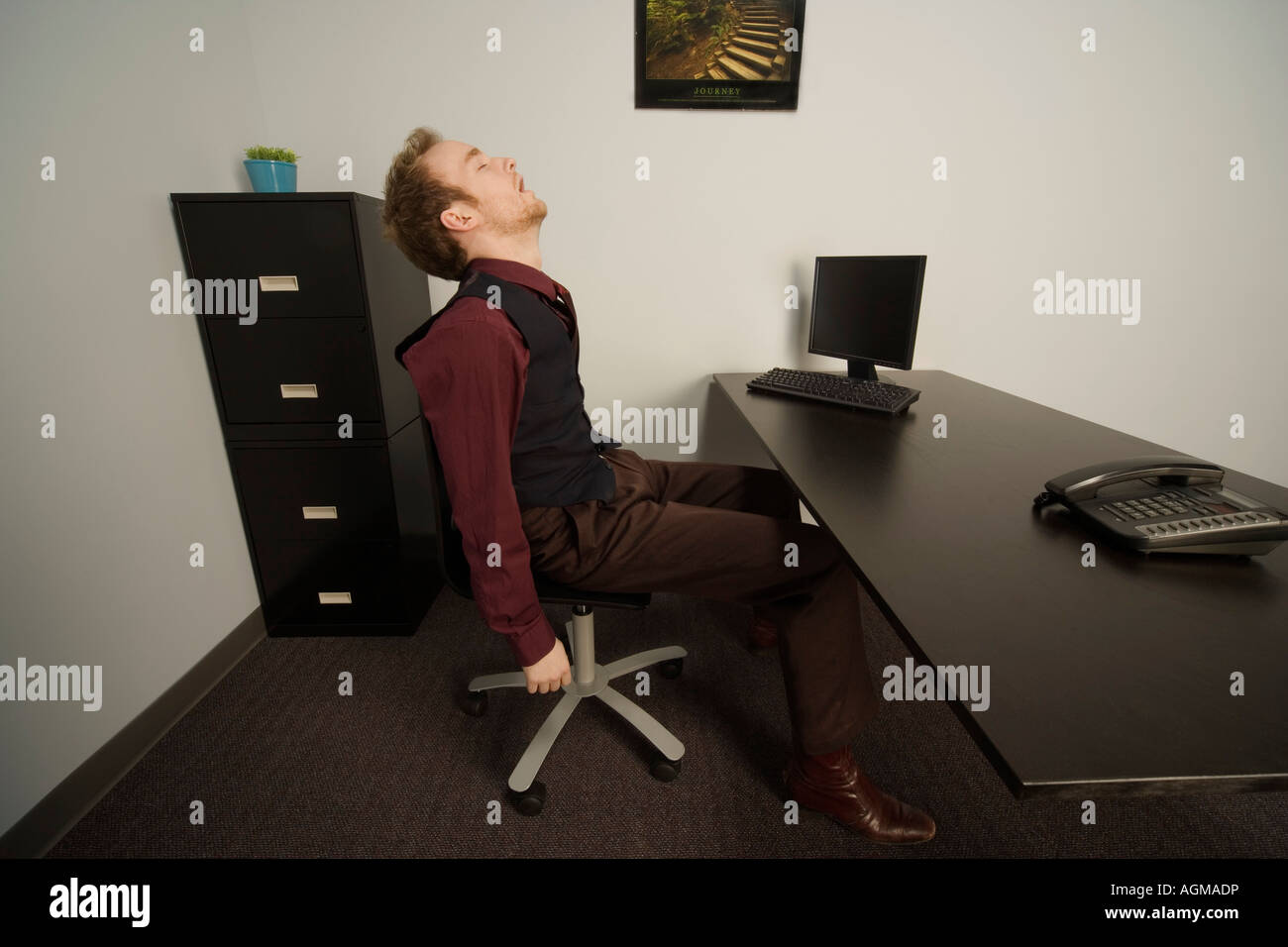 Asleep at work Stock Photo - Alamy