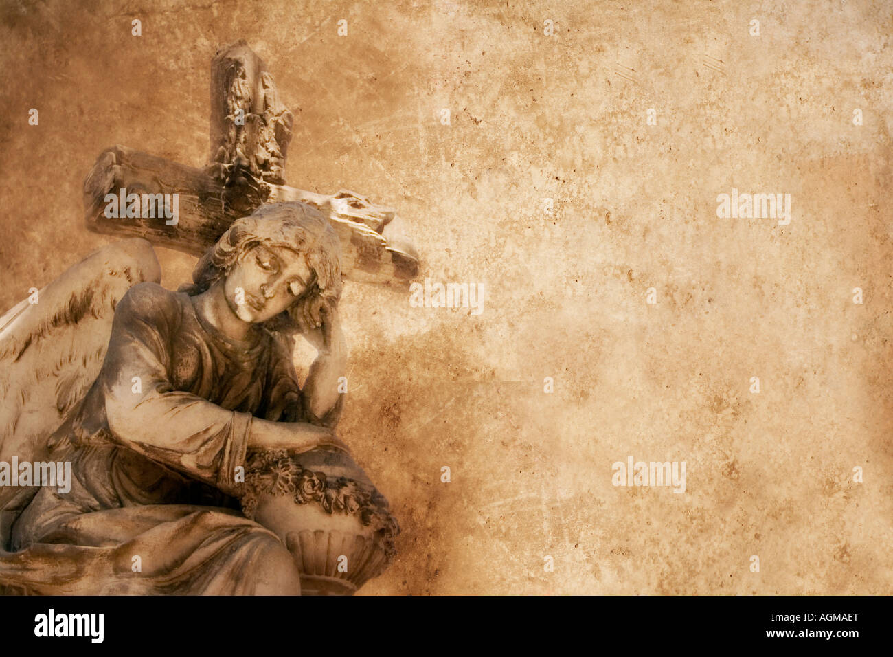 Angel with the cross Stock Photo - Alamy