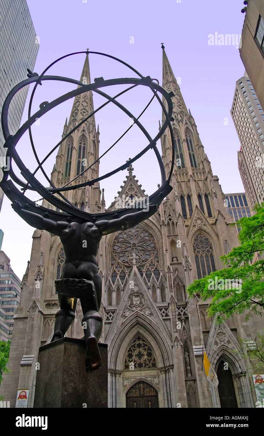 New York Church atlas Stock Photo - Alamy