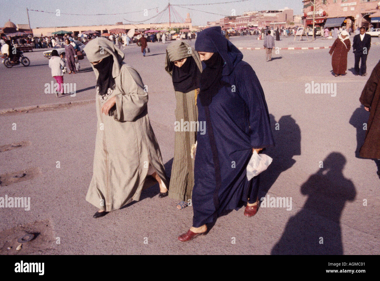 Yahmak veiled women in Djemma El Fna in Marrakech Marrakesh in Morocco ...