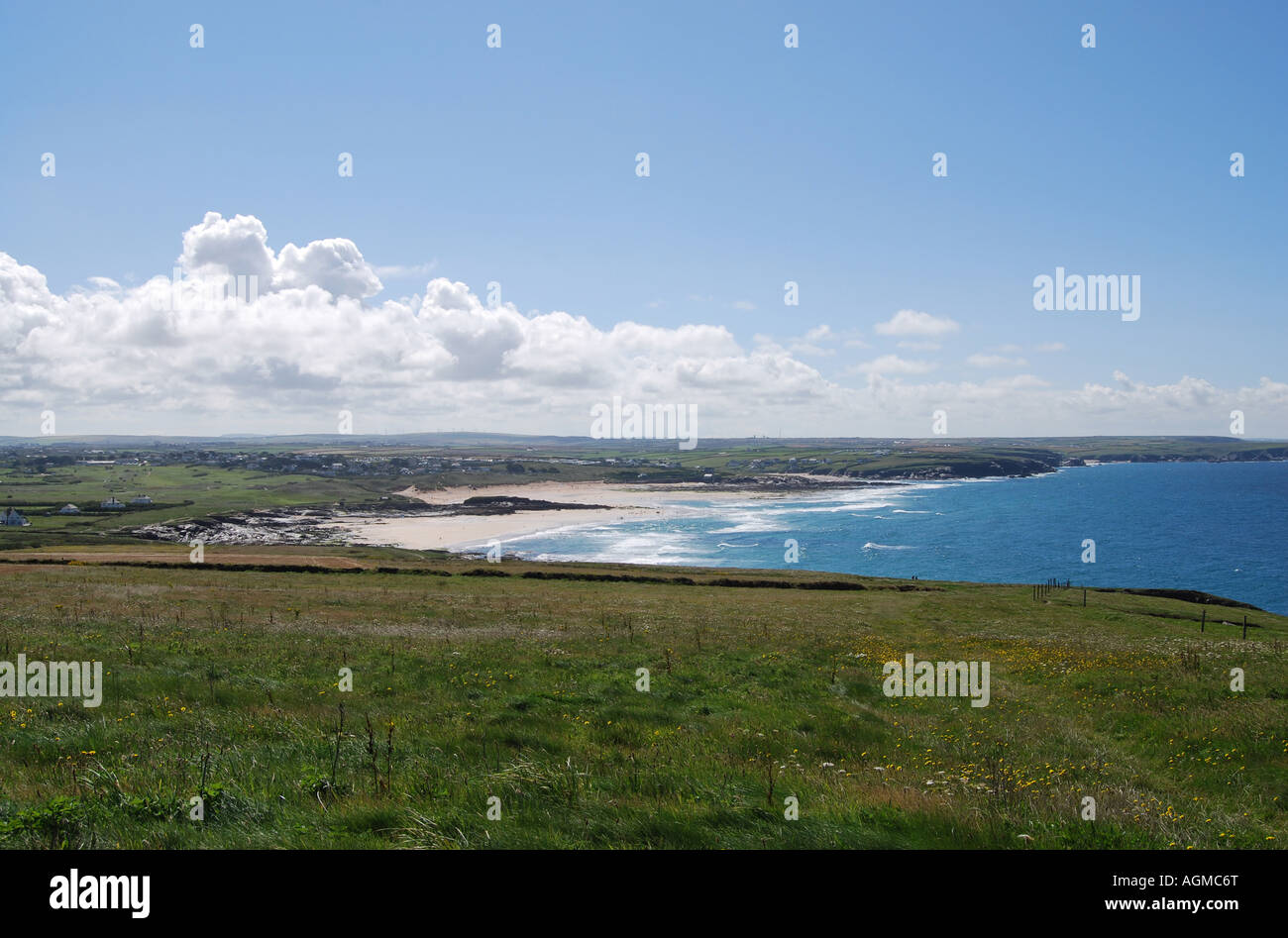 Constantine Bay viewed from Trevose Head. Cornwall, England Stock Photo ...