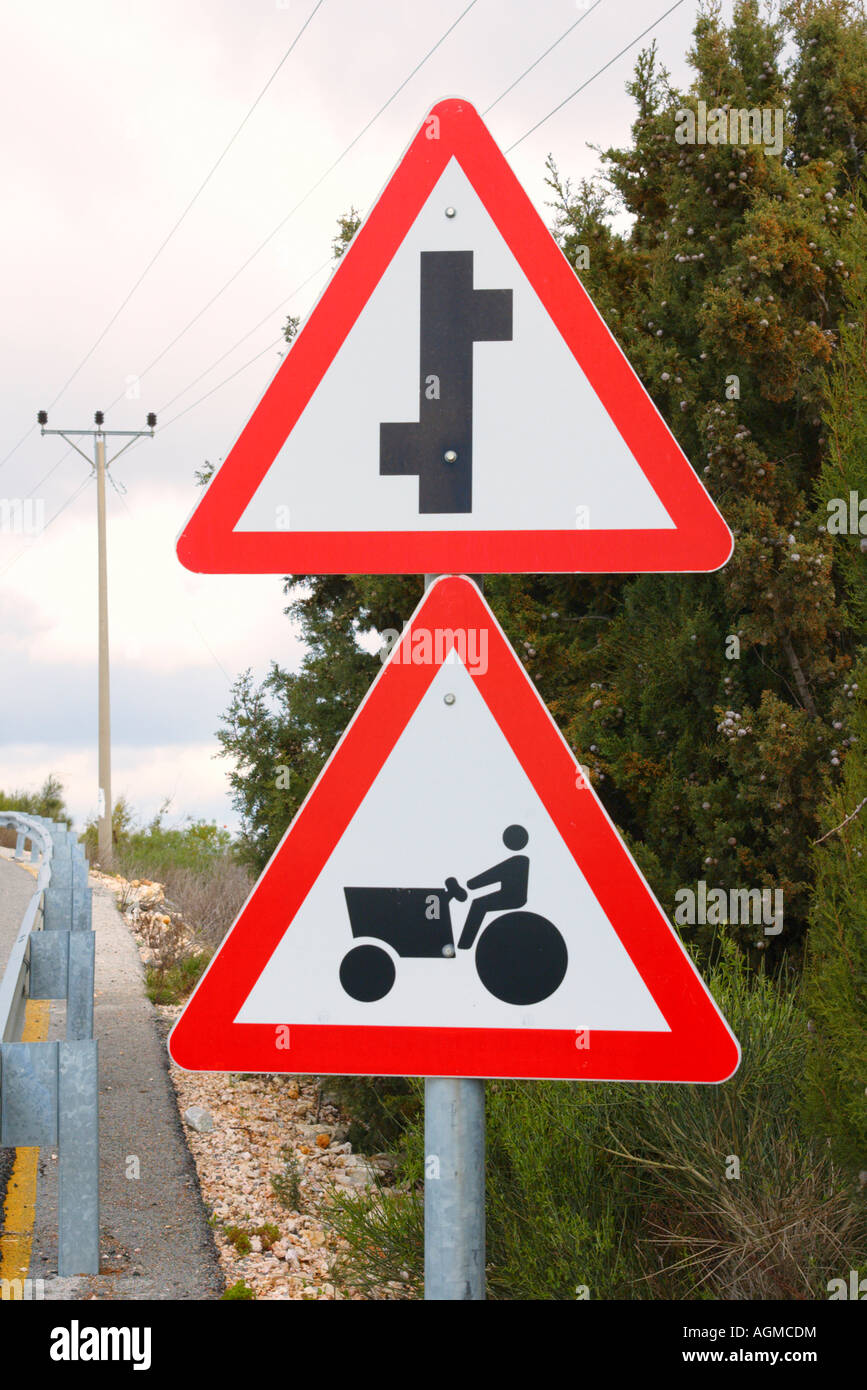 Israel tractor and agricultural equipment warning road sign Stock Photo ...