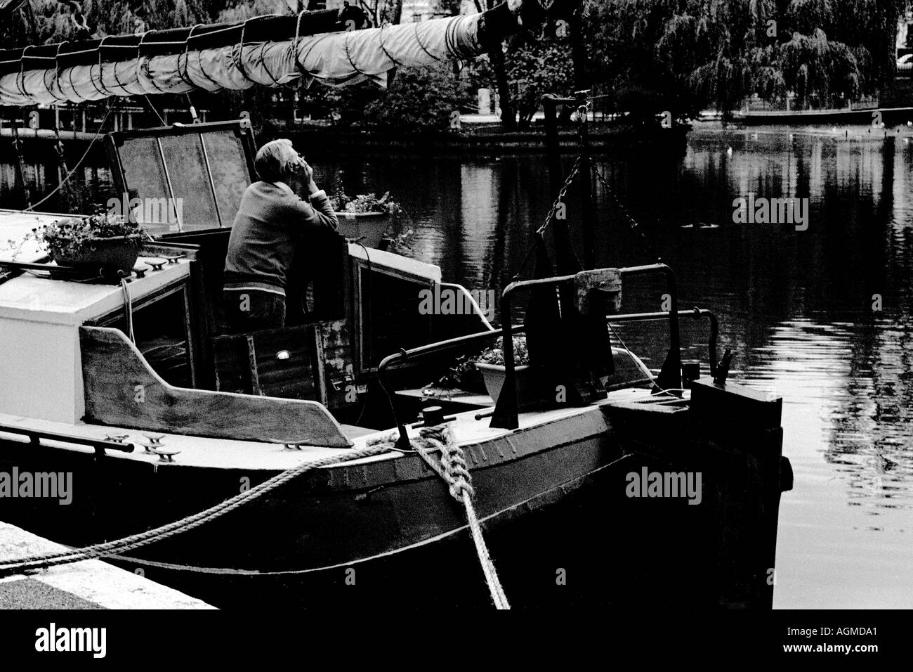 Man little boat Black and White Stock Photos & Images - Alamy