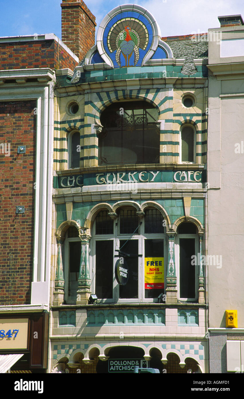 Decoratively tiled shop front once The Turkey Cafe Leicester England ...