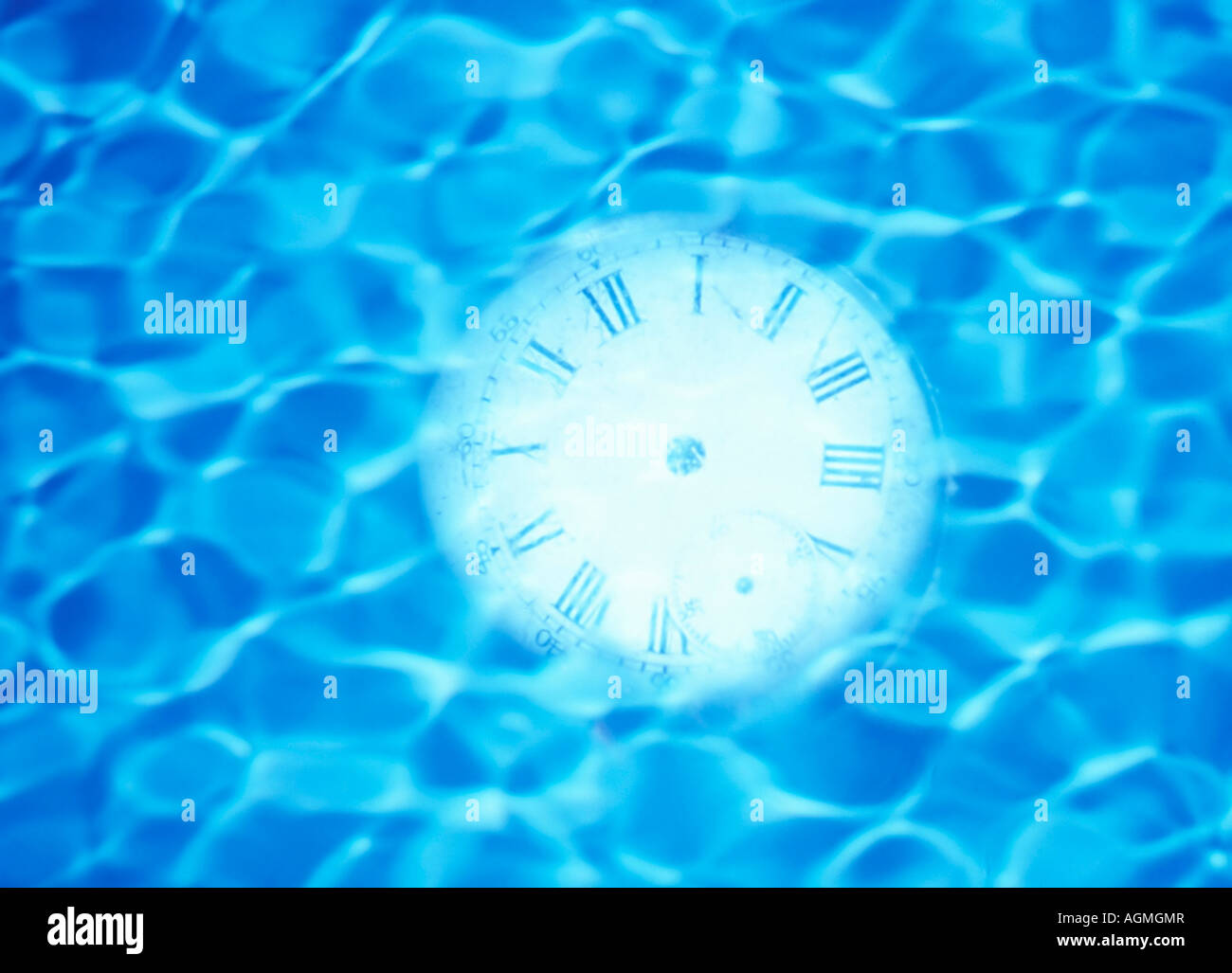 clock under water symbol for time flowing Stock Photo - Alamy