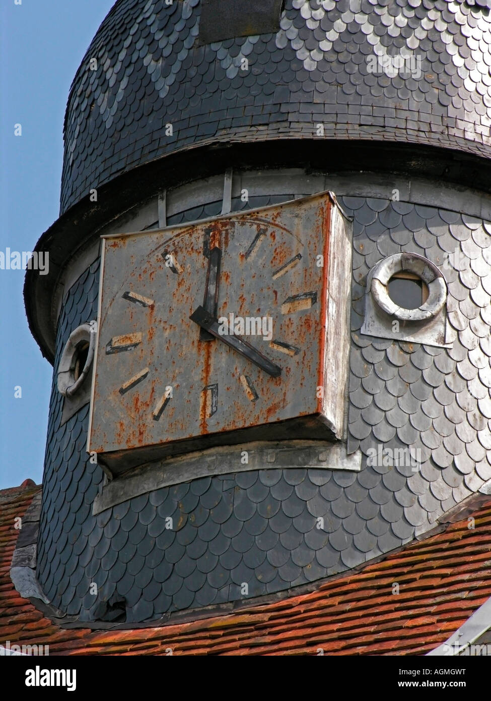 clock of a town hall showing time full hour four o clock Stock Photo ...