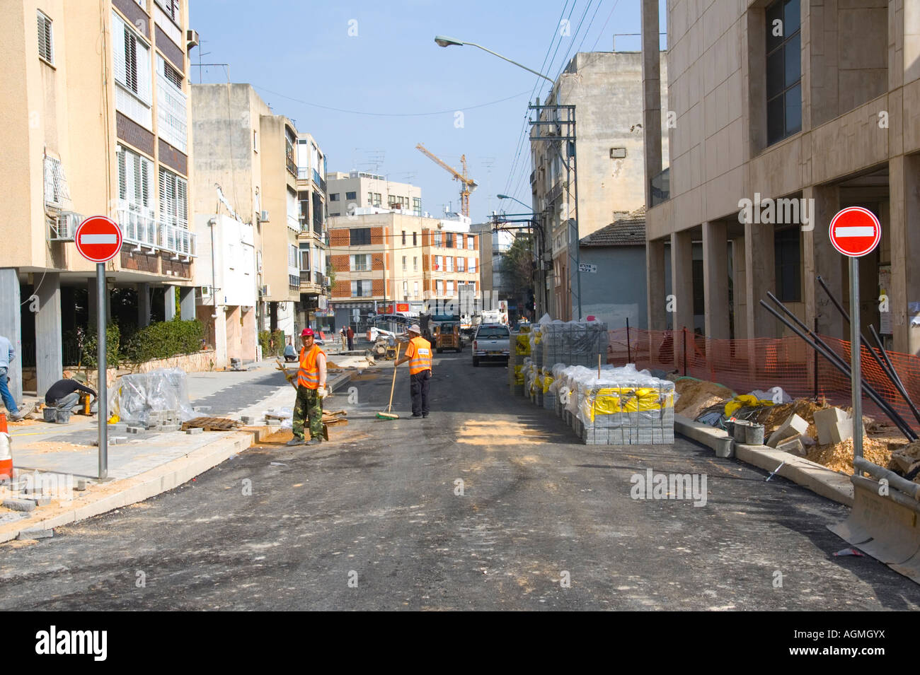 Israel Tel Aviv Road works and infrastructure replacement in Marmorek ...
