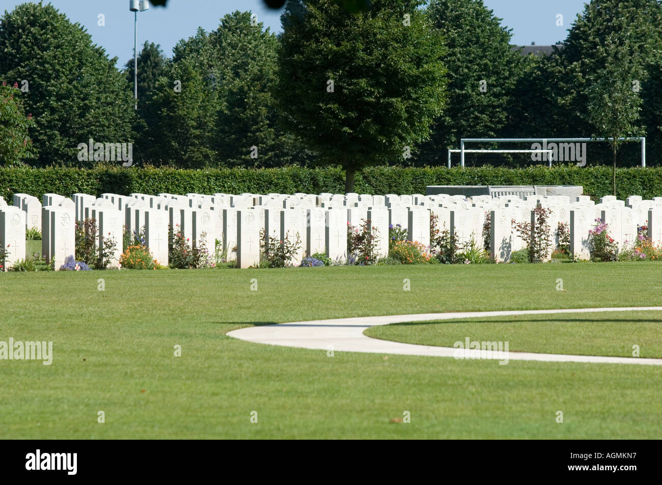 The graves of British servicemen killed in the Normandy Campaign at ...