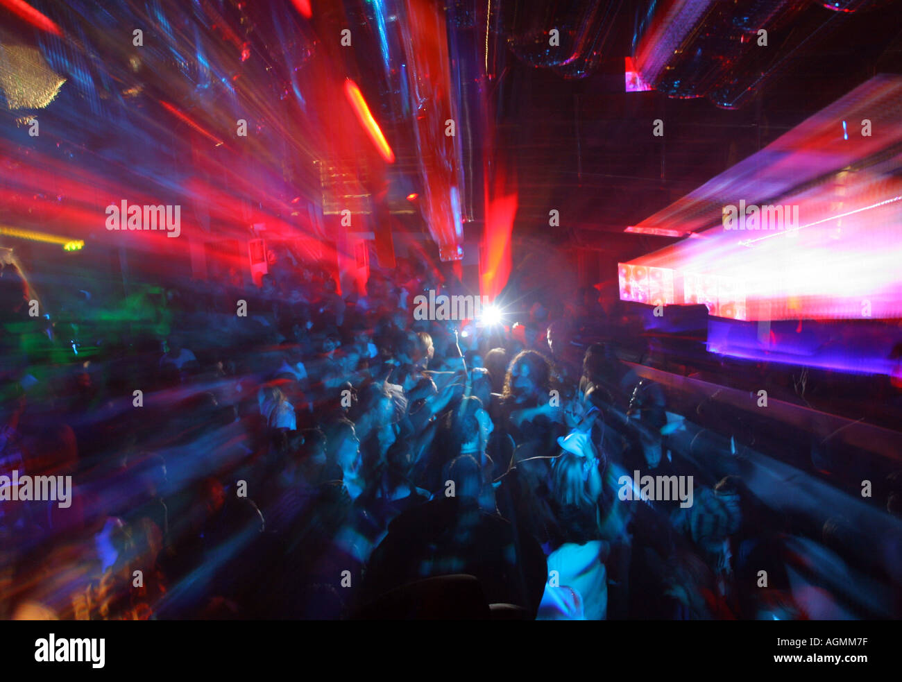 long exposure camera effect shot of crowd dancing at world famous ...