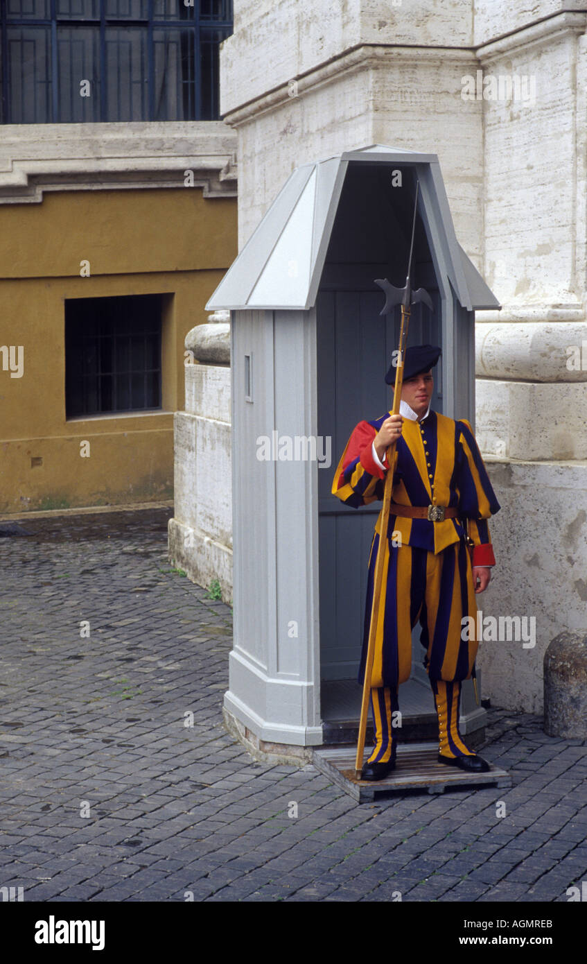 A Swiss Guard on duty at the Vatican in Rome Italy Stock Photo - Alamy