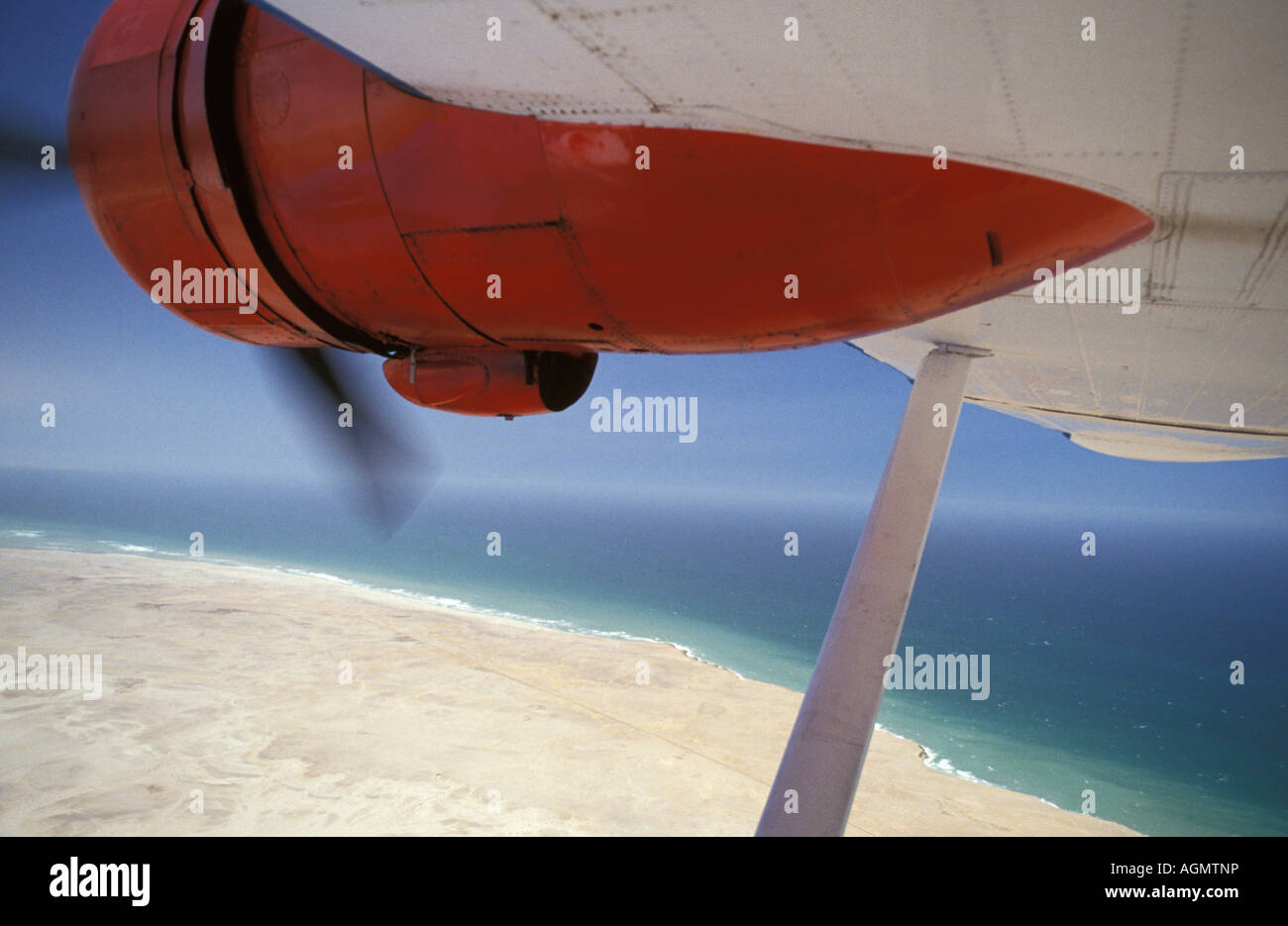 Morocco, Tan Tan, Catalina PBY-5A hydroplane flying over Sahara desert ...