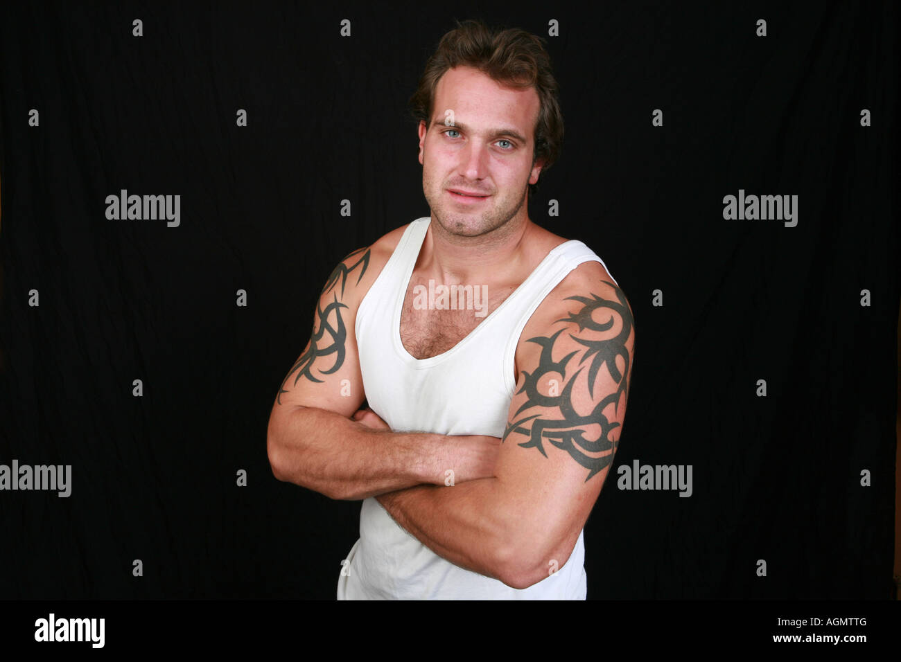 Attractive handsome fit healthy young 20's man male heavy upper arm ...