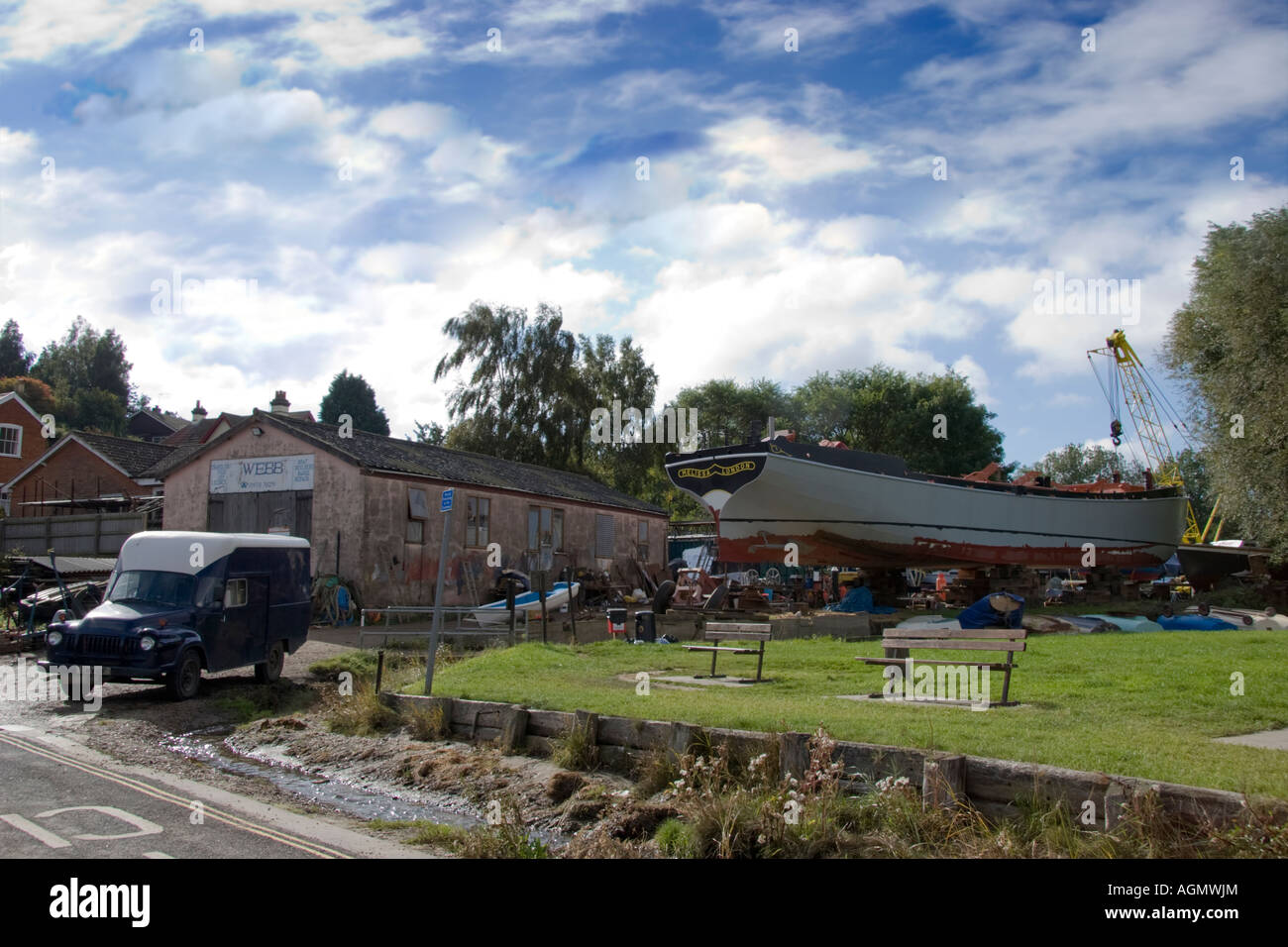 Boatyard at Pin Mill near Ipswich Suffolk England UK Stock Photo - Alamy
