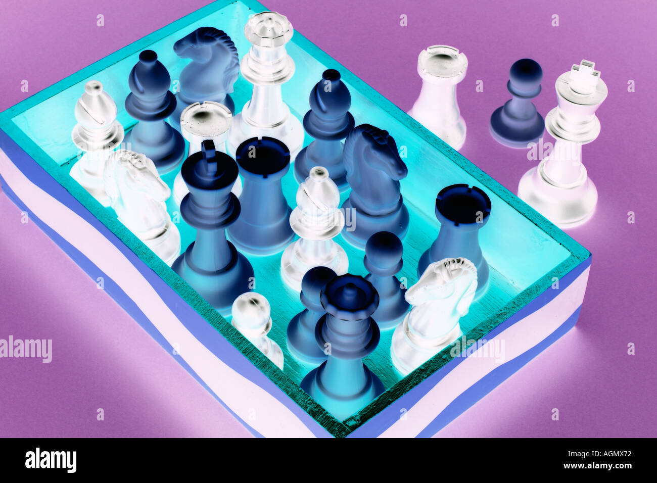 Chess Pieces in Box Stock Photo - Alamy