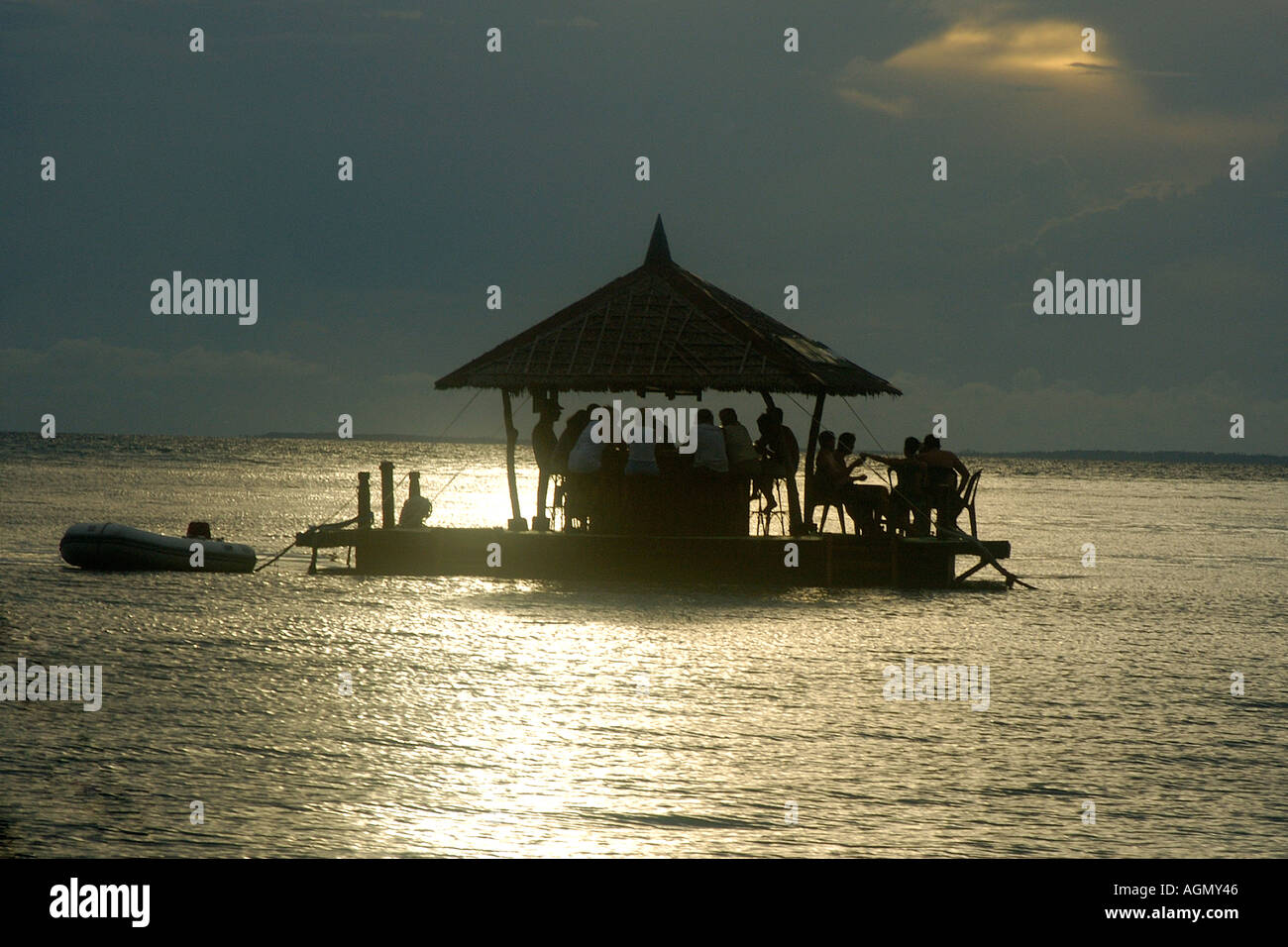 Happy hour at the floating bar Malapascua Cebu Philippines Stock Photo ...