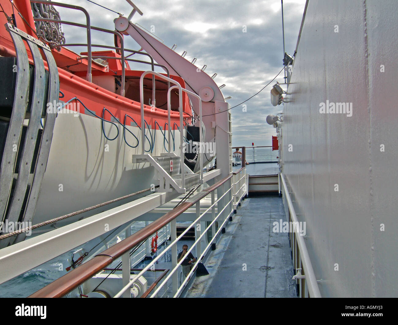 On deck onboard a ferry Stock Photo - Alamy