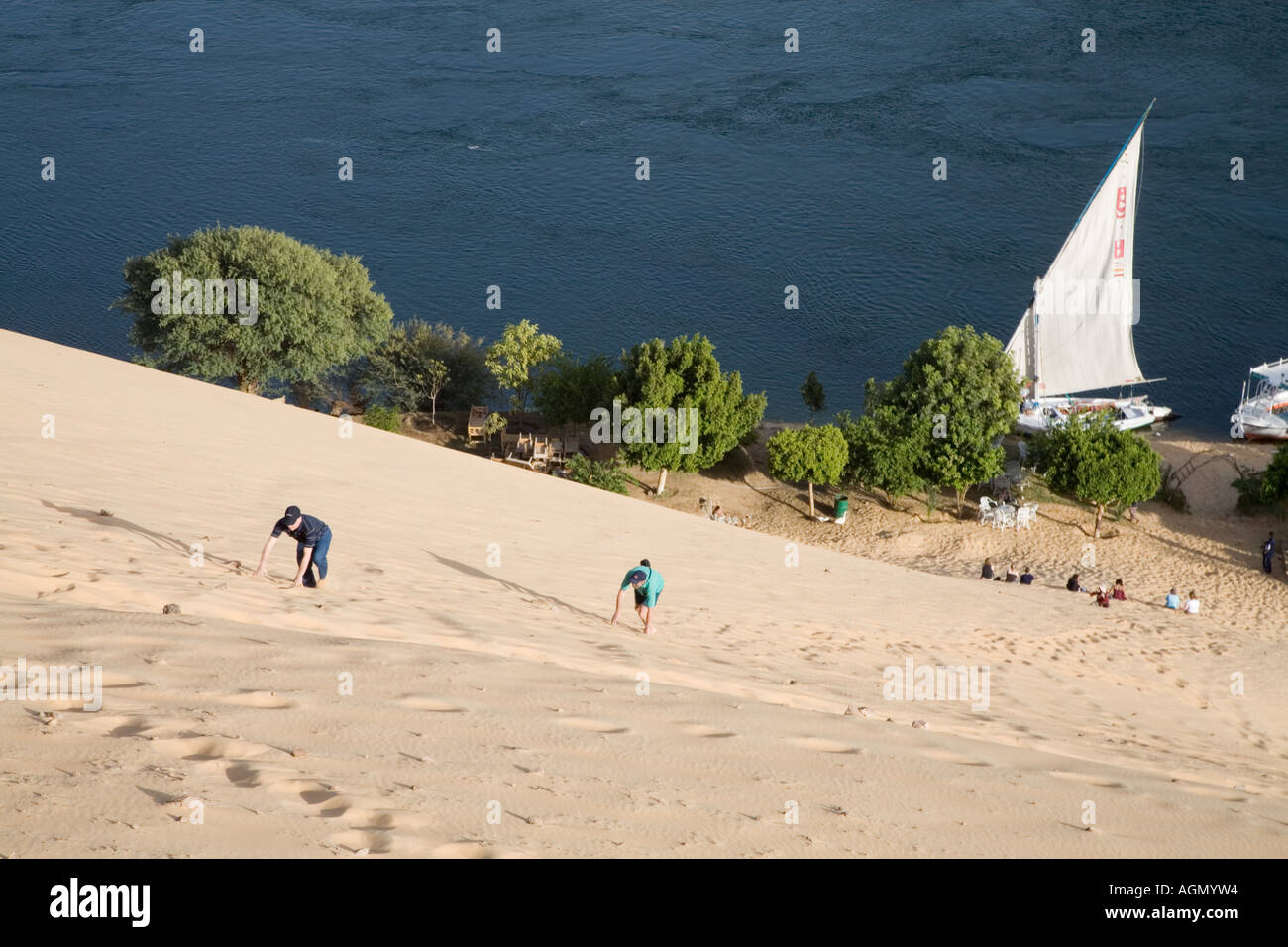 Desert Sand and Felucca Aswan Egypt Stock Photo - Alamy