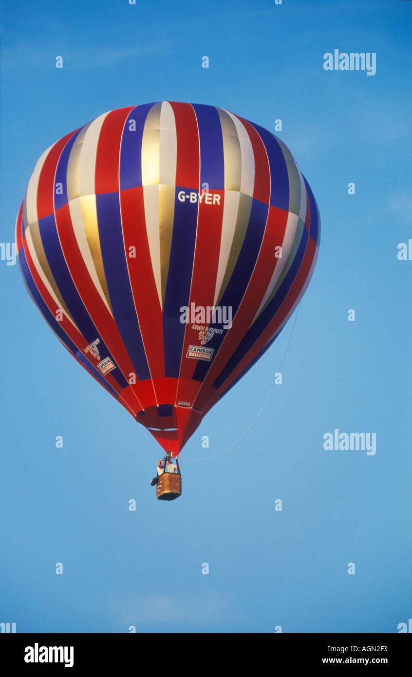 Striped hot air balloon Stock Photo - Alamy