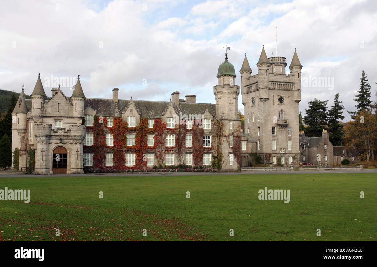 Balmoral Castle near Ballater, Aberdeenshire, Scotland, used by the ...