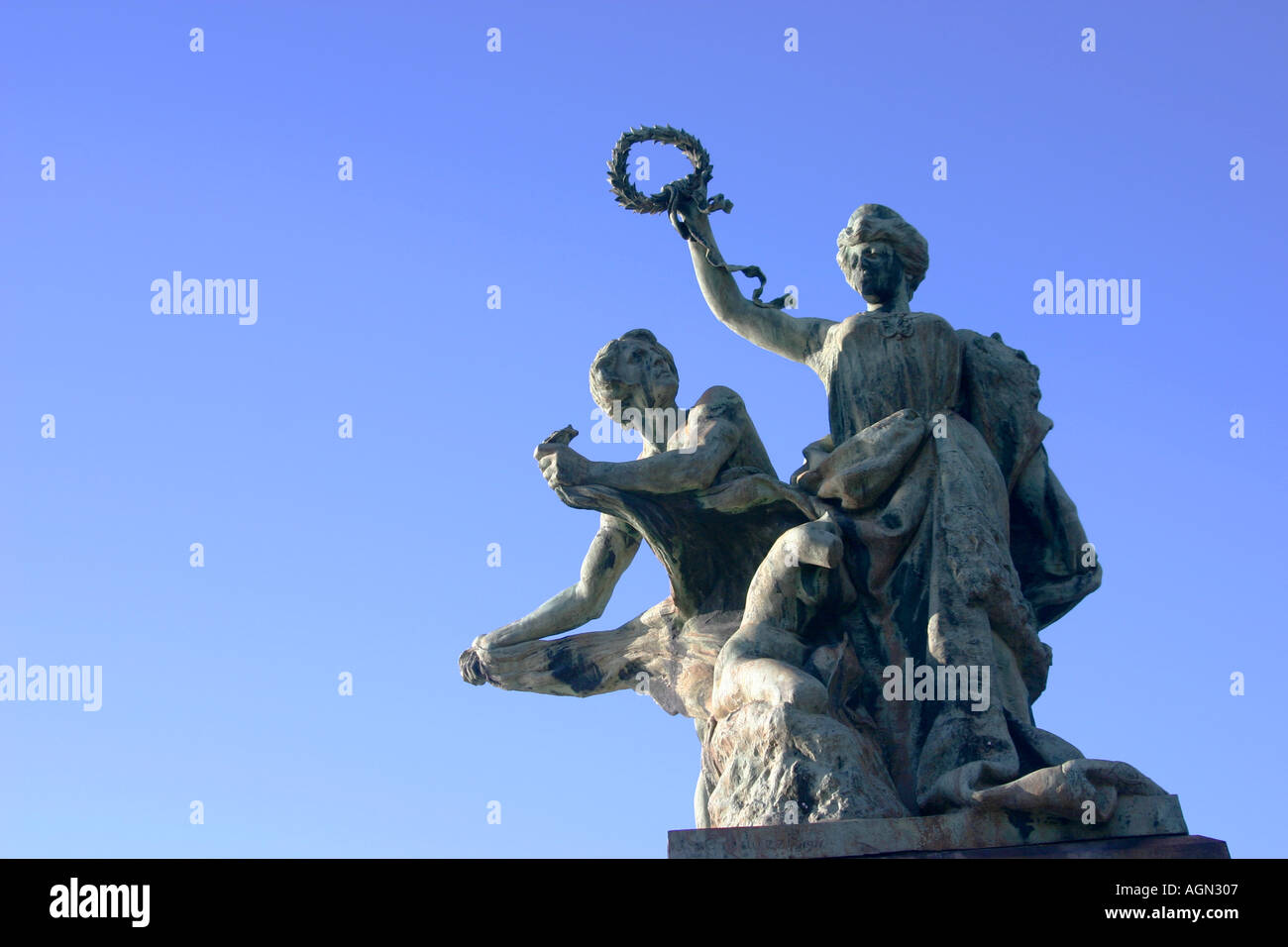 statue on Ponte Umberto 1 bridge over river Po Turin Italy Stock Photo ...
