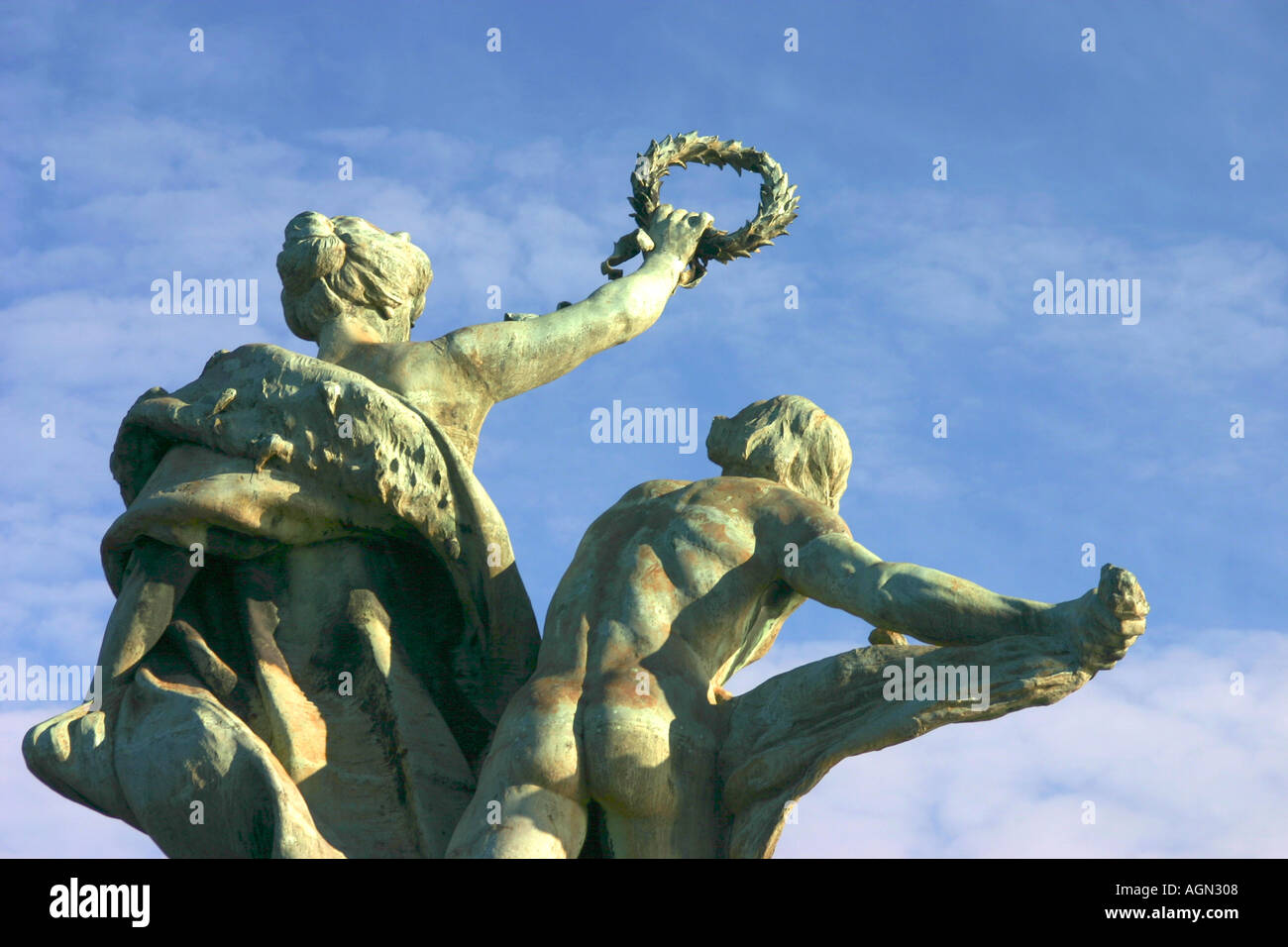 statue on Ponte Umberto 1 bridge over river Po Turin Italy Stock Photo ...