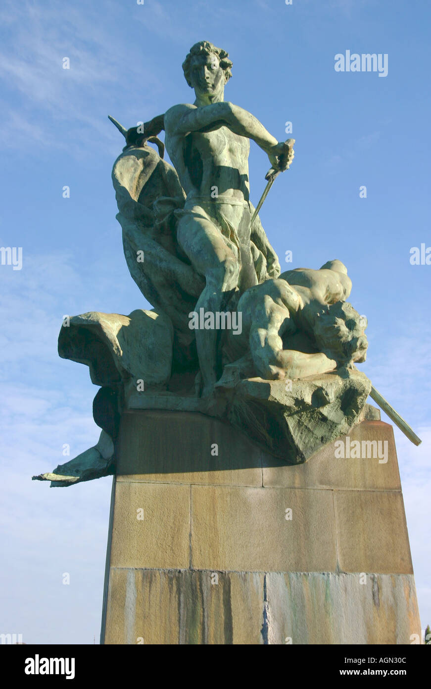 statue on Ponte Umberto 1 bridge over river Po Turin Italy Stock Photo ...