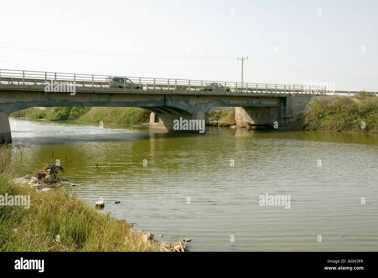 Israel Hasharon district A highway bridge over the Alexander river ...